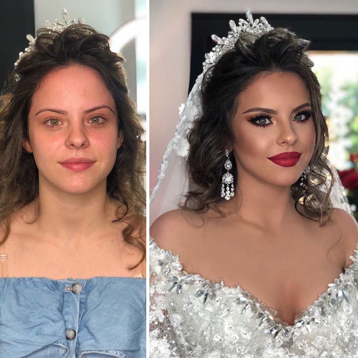 “Where is my wife?” What Do Brides Look Like Before And After Makeup